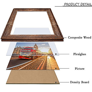 QEQRUG Rustic16x20 Frame Vintage Brown Poster Frames 16x20 Wall Mounting Picture Frames 2 Pack