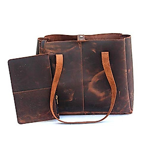 Genuine Soft Buffalo Leather Tote Bag Elegant Shopper Shoulder Bags by Lust Leather