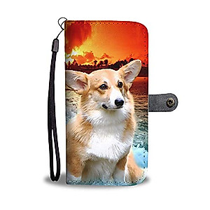 Dog Print Phone Case, Bearded Collie Dog Print Smartphone iPhone Wallet Case. Stunning Faux Leather Wallet Phone Cover/Stand for Samsung Galaxy, iPhone 6/7/8/X with RFID Protection