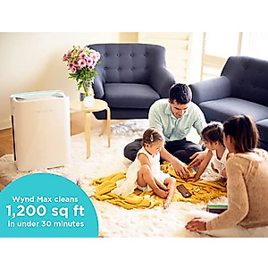 Wynd Max Home Air Purifier - App and Alexa Enabled, Smart Purification - HEPA Filter - Ideal for Home, Office, Large Spaces - 1200 sqft…