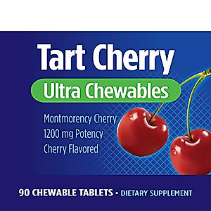 Nature's Way Tart Cherry Ultra Chewable, Anthocyanin Supplement and Antioxidant Support*, 1,200 mg per Serving, 90 Count