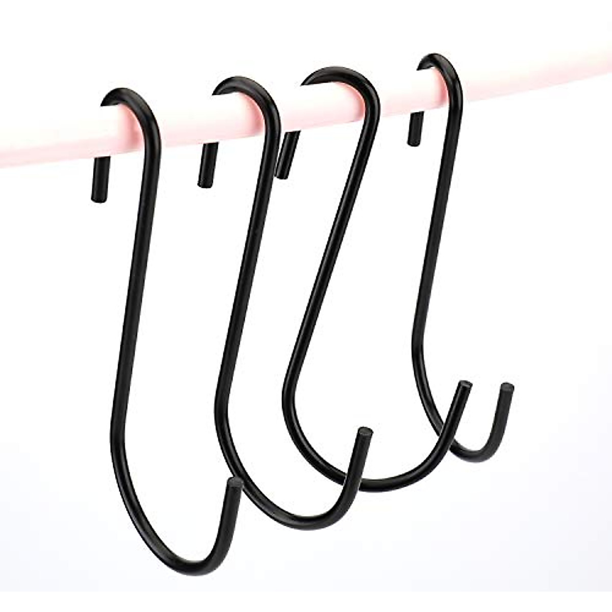 Yesland 50 Pack 4 Inches S Hooks, S Shaped Hooks/Hanging Hangers Hooks Heavy Duty Black Hook for Kitchen, Work Shop, Bathroom, Garden