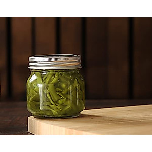 GOURMEX Glass Mason Jars With Lids | Sourdough Starter Jar, Vintage Kitchen Decorative Jars, Candle Jars | Glass Storage Jars Canning Supplies (8oz)