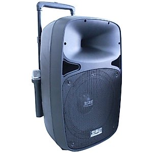 Absolute USA USPROBAT15 2500 Watts Max Power Speaker Built-in Battery/Bluetooth/Amplifier/SD/USB/FM Radio