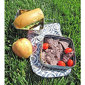 Lifestyle Block Stainless Steel Double Layer 2 Compartment Lunch Box - Compare to Eco Lunchbox