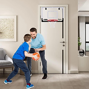 Large Indoor Mini Basketball Hoop Set for Kids and Adult 24 X 16 Inch Board Family Games for Home and Office Door & Wall with 3 Balls and Complete Accessories, Basketball Toy Gift for Boys Girls Teens