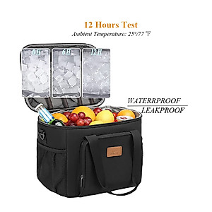 MOYAQI Large Soft Sided Picnic Cooler Bag 15L Insulated Leak Proof for 24 Cans of Beverage or Beer Storage, Collapsible Cooler Lunch Bag for Camping, Lunch, Beach, Picnic, Road Trips, Shopping, Travel