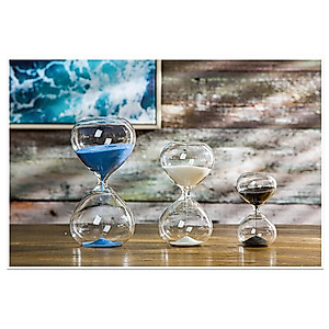 Hourglass Timer 5/15/30 Minutes Sand Clock Durable Glass Hourglass Timer for Romantic Mantel Office Desk Decor Birthday Gift Kids Games (5 Minutes, White)