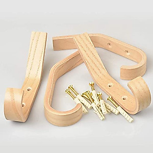 Fujinzhu Wood Hooks Wall Mounted,Decorative Natural Wood Coat Hanger,Coat Hooks, Rubber Wood Hooks (Pack 4) Wall Hangers Hooks for Hanging Coats, Hats Hooks, Bags Hooks, Towels Hooks