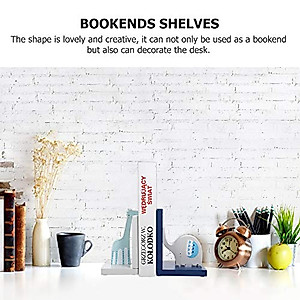 GARNECK Heavy Duty Bookshelf 1 Pair Giraffe Elephant Wooden Bookends Creative Cartoon Animal Bookends Nonskid Stationery Book Supports Kids Gifts Kids Bookshelves