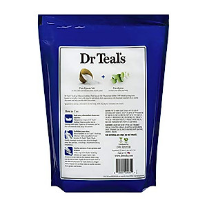 Dr. Teal's Eucalyptus & Spearmint Soaking Solution (1 Bag, 7lb) - Blended with Pure Epsom Salt - Stimulate and Soothe The Senses - Ease Pain & Soreness in The Body at Home - Value Size Bag