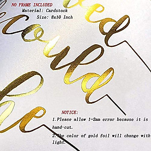 LHIUEM Funny Bathroom Quotes Gold Foil Print, Wash Your Worries Away-So Fresh and So Clean Cardstock Art Print Poster