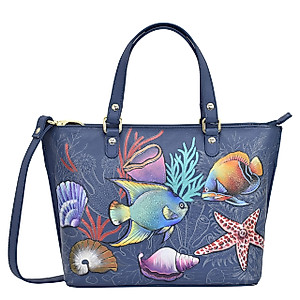 Anuschka Women’s Hand Painted Genuine Leather Medium Tote - Mystical Reef