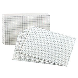 Oxford Grid Design Index Cards, 3 x 5 Inches, White, 100 per pack (02035EE)