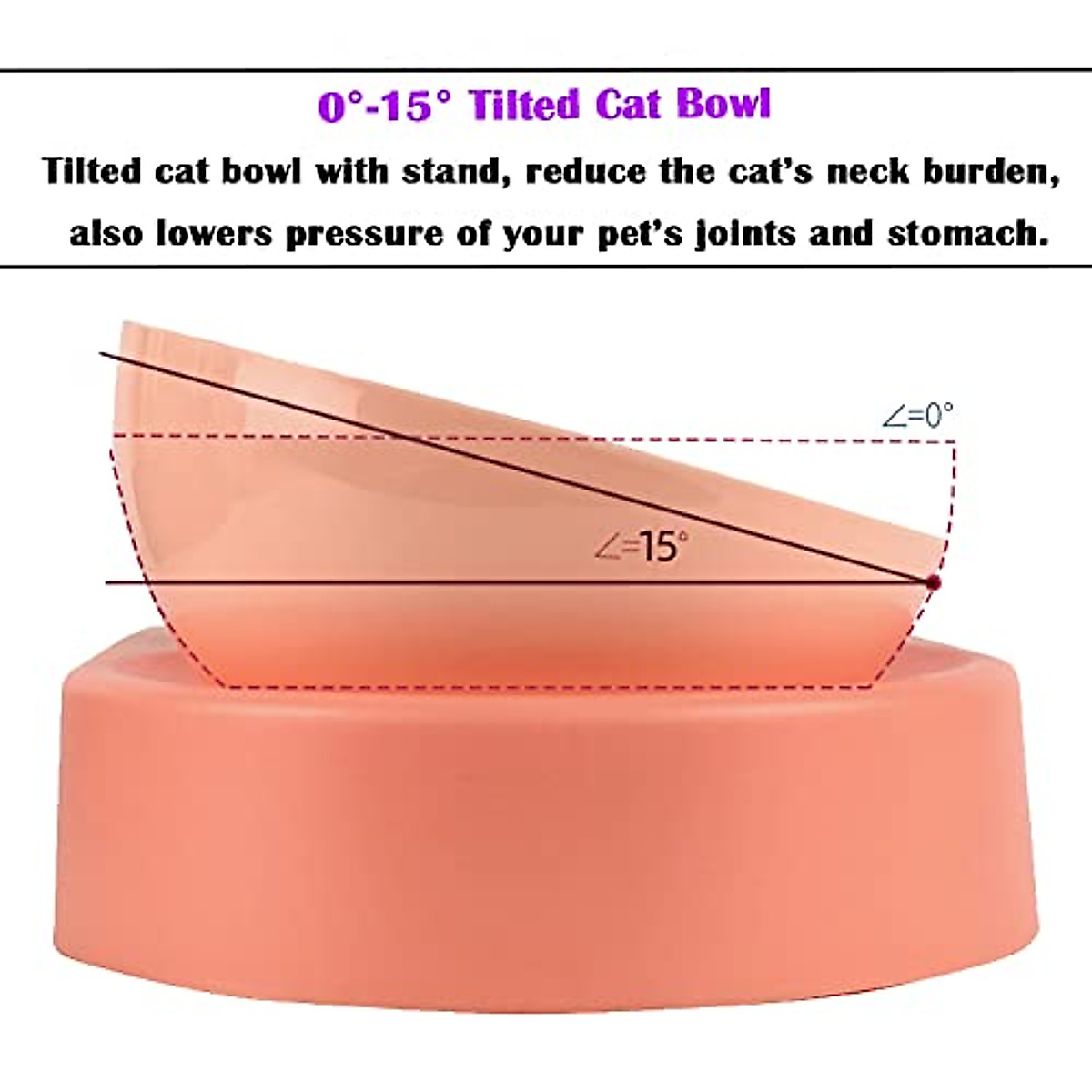 Raised Cat Bowls with Automatic Water Dispenser Bottle, Elevated 0°-15°Adjustable Tilted Pet Food Water Feeder Bowls Stress-Free Suit for Cats Dogs