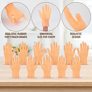 30 Pcs Tiny Finger Hands Mini Fingers Funny Hand Puppets, Miniature Small Hands for Finger Puppets Show, Gag Performance, Cute Little Hand Finger for Party Favors