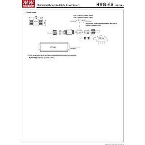 MEAN WELL HVG-65-12A 65 W Single Output 2.71 A 12 Vdc Output Max IP67 Swithcing Power Supply - 1 item(s)