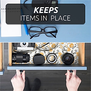 FIFTY FEET 12X120 Inch Shelf Liner for Kitchen Cabinets, PVC Drawer Liner for Dresser Non-Slip Bathroom, Non-Adhesive Cabinet Liner Washable (Yellow Floral)(1 Roll)