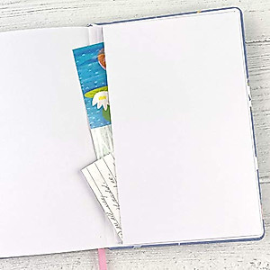 RICCO BELLO Wide Ruled Hardcover Diary Journal Notebook for Kids, Tweens - Bookmark, 5.7 x 8.4 Inches,192 Pages, (Blue Unicorn)