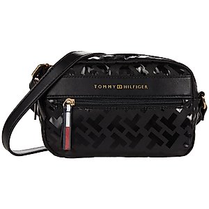 Tommy Hilfiger Gwen II-Camera Crossbody-TH Bias Matte Shine Nylon Black One Size