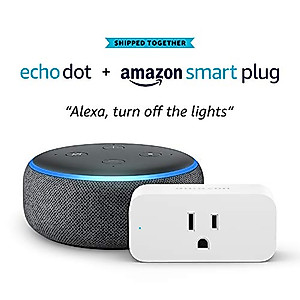 Echo Dot (3rd Gen) with Amazon Smart Plug Bundle - Charcoal