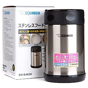 Zojirushi Steel Food Jar, 25-Ounce, Black/Stainless