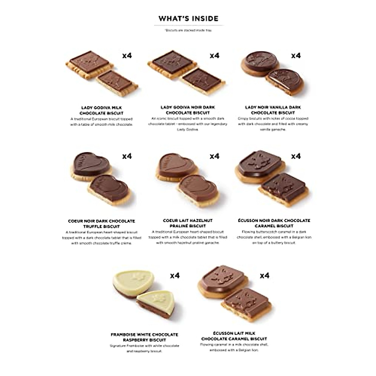 Godiva Chocolatier Assorted Chocolate Box of Biscuits, 32 pc, 9.1 oz