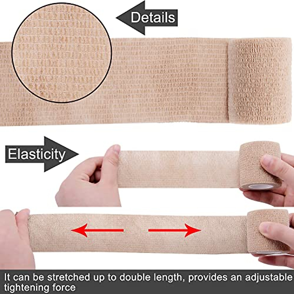 BQTQ 30 Rolls Self Adhesive Bandage Wrap 2 inch Self Adherent Wrap Tape Breathable Athletic Tape Stretch Sports Wrap Self Adhesive Wrap for Wrist Ankle Swelling Sprains(Rainbow Color)