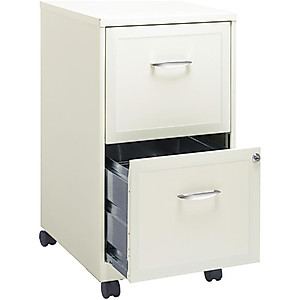 Scranton & Co 2 Drawer Steel Mobile File Cabinet in Pure White