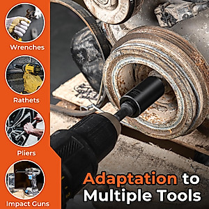 Topme Lug Nut Removal Tool, 6 Pieces Lug Nut Extractor Set 1/2 Inch Drive, Locking Lug Nut Removal Tool for Damaged, Frozen, Studs, Rusted, Rounded-Off Bolts & Nuts Screws