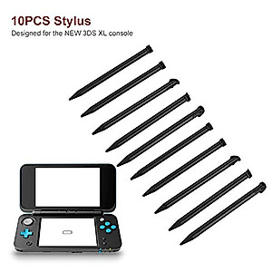 Touch Pen, Ergonomic Design Stylus, 10 Pcs a Pack Nontoxic and Safe to Use for New 3DS XL Console (Black)