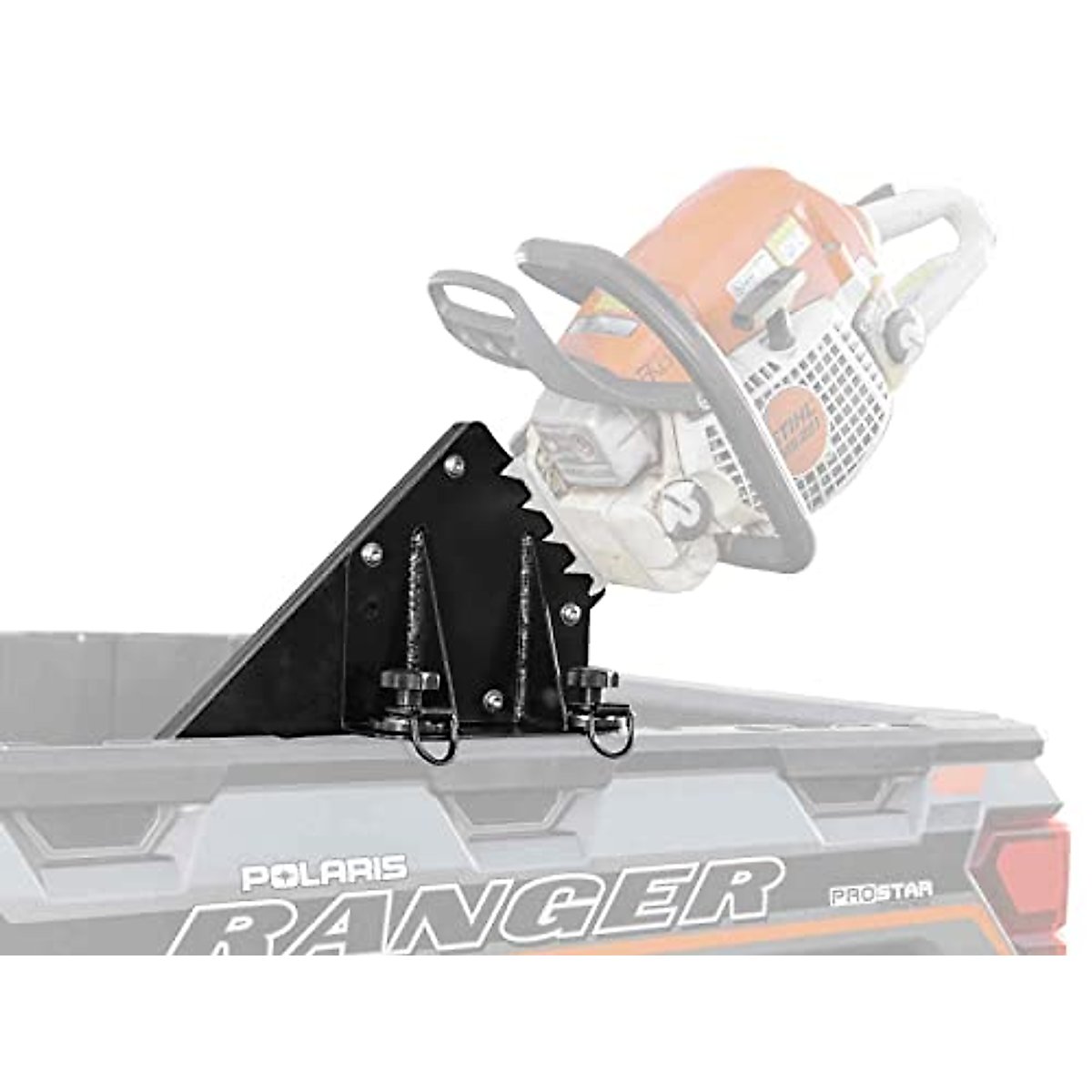 SuperATV Chainsaw Mount for Polaris Ranger and Polaris General (All Years and Models) | Includes Latch & Go Tie Downs for Easy Install | Made from Heavy-Duty UHMW | UV-Resistant Powder Coating