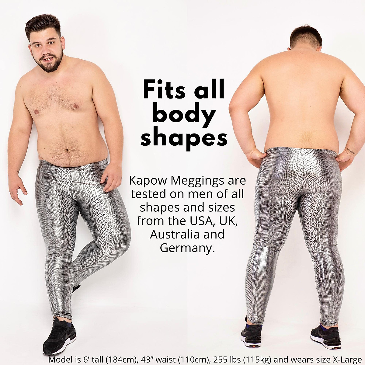 Kapow Meggings Metallic, Velvet & Special Material Men's Leggings (24 Carat Gold, Large)