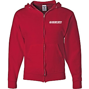 Ford Mustang Shelby Crest Pocket Print Full Zip Hoodie, Red XL