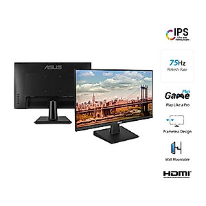 ASUS 23.8” 1080P Video Conferencing Monitor (BE24EQSK) Full HD, IPS, Built-in Adjustable 2MP & VA24EHE 23.8” Monitor 75Hz Full HD (1920x1080) IPS Eye Care HDMI D-Sub DVI-D,Black