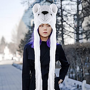 Super Z Outlet Polar Bear Cute Plush Animal Winter Ski Hat Aviator Style Winter Fashion (Long)