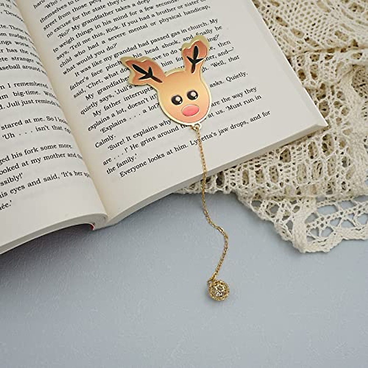 KIZOSA Metal Butterfly Flower Bookmark and Unique Deer Bookmark Bundle
