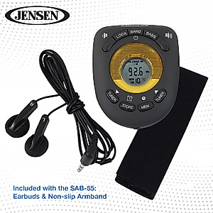 Jensen® Digital AM/FM Stereo Armband Radio with Clock