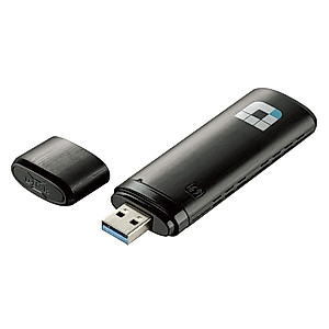 D-Link WiFi USB Adapter AC1200 Mini Wireless Internet Dual Band 3.0 Wi-Fi Netowrk Desktop Laptop (DWA-182),Black