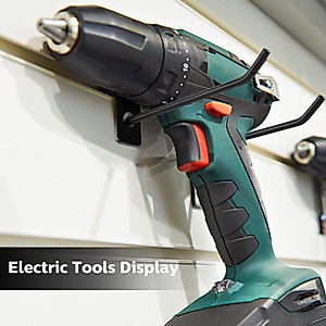 Moxweyeni 50 Packs Slatwall Hanging Hooks Display Hooks Slatwall Accessories 2", 4", 6", 8" and 10" Black Slatwall Hooks Hangers for Garage Shop Retail