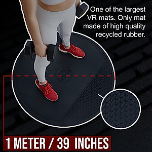 Realm Pad Virtual Reality (VR) Gaming Mat, Durable Anti Fatigue Mat Helps Maintain Orientation, Large 39" VR Mat for HTC Oculus PlayStation Valve (Black)