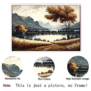 Frameless Oil Paintings on Canvas，Autumn Landscape Artwork，Modern Art Wall Decor for Kitchen Decor Living Room Decor or Holiday Gifts Etc.