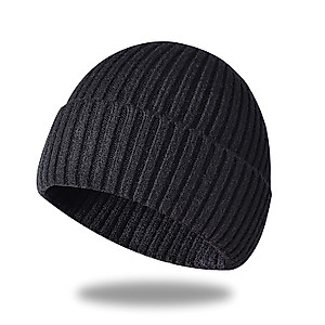 Irzaki Mens Beanie - Winter Hats for Men Women Cuff Fleece Beanie Knit Wool Skull Cap for Outdoor Activities and Daily Use Black