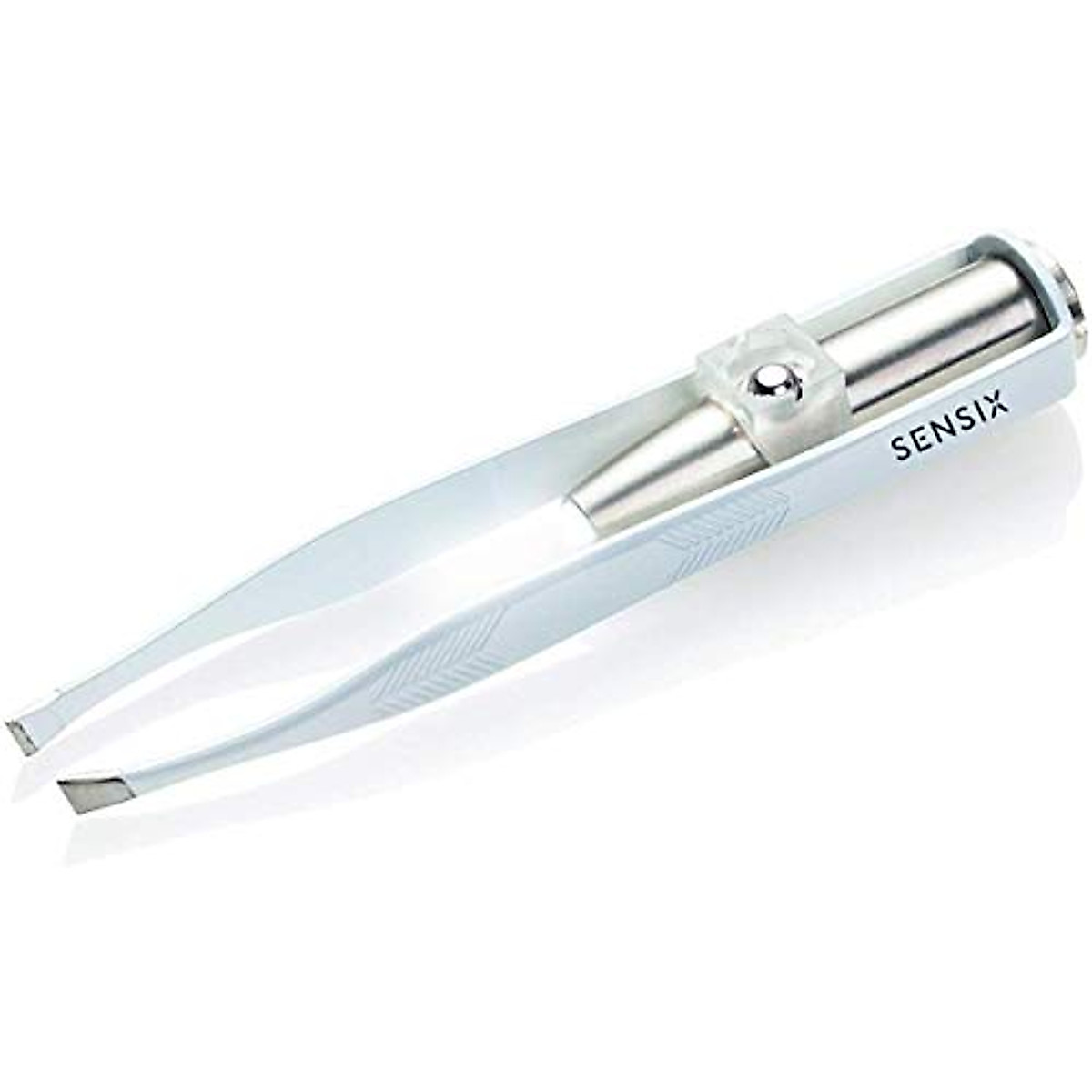 Sensica ‘Lumi’ Tweezers with Light - Precision Slant Tip Eyebrow Tweezers for Women with Finest Point Grip for Professional Results - Accurate, Durable, Hygienic