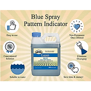 Liquid Harvest Lazer Blue - 32 Ounces - Concentrated Spray Pattern Indicator - Perfect Weed Spray Dye, Herbicide Dye, Fertilizer Marking Dye, Turf Mark and Blue Herbicide Marker