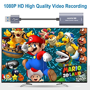 Guermok Video Capture Card, 4K Cam Link Card HDMI to USB 3.0 Capture Card, Full 1080P60FPS Video Capture Device for Gaming Streaming, for ipad Mac OS System Windows PS4 PS5, Steam Switch Xbox1