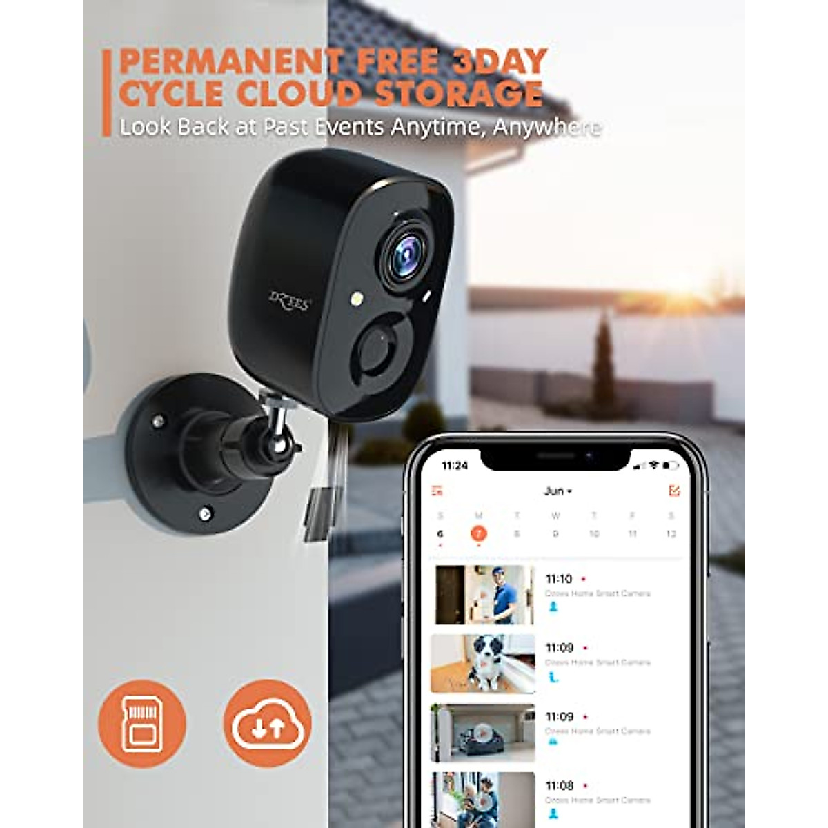 Dzees Security Camera Outdoor Wireless - Battery Powered WiFi Outdoor Camera Wireless, Smart Bird Feeder with Camera, AI Identify Bird Species, Auto Capture Bird Videos