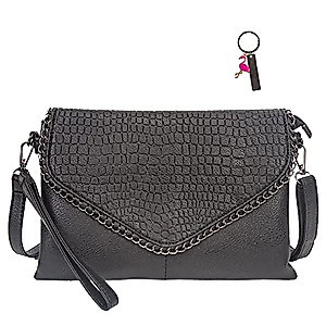 YowinAlwin Women Small Crossbody Purse, Envelope Shoulder Bag, Leather Wristlet, Clutch Wallet For Party, Gift for Girls-M
