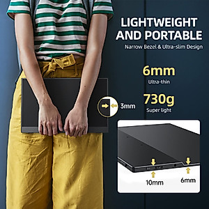 cocopar USB-C Portable Monitor Bundle [15.6inch 1080P&17.3inch 4K] HDR Zero Frame USB-C Computer Display with Dual Type-C Mini HDMI for Laptop PC Mac Surface Xbox PS4/5 Switch with Cover