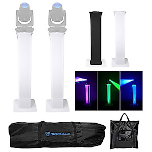 (2) Totem Stands+Black+White Scrims For (2) Chauvet Maverick Mk 2 Profile Lights